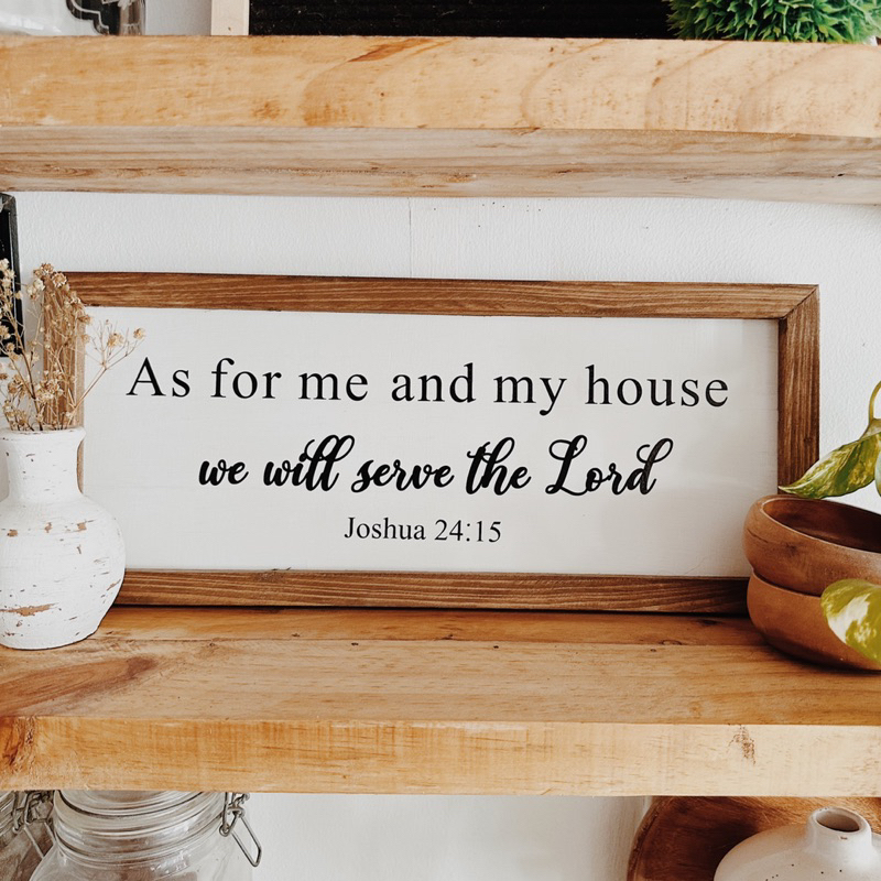 “As For Me and my House” Framed Wood Sign/ Wall Art | Shopee Philippines