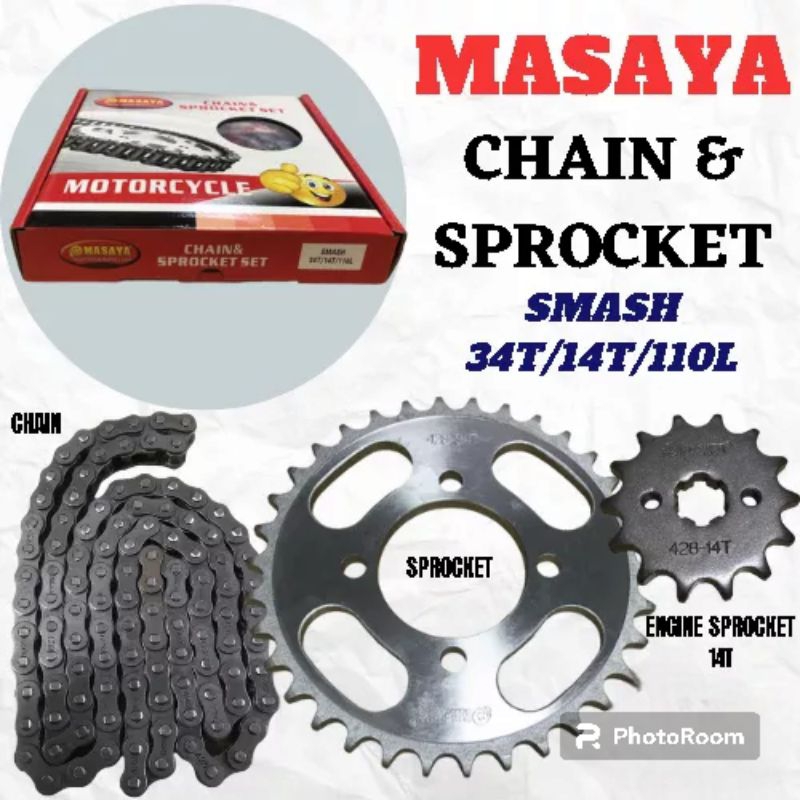 Chain And Sprocket Set Smash 14/34T/110L, 14/36T/110L | Shopee Philippines