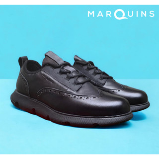 Marquins Genuine Leather Shoes - WAYNE TRIPLE BLACK | Shopee Philippines