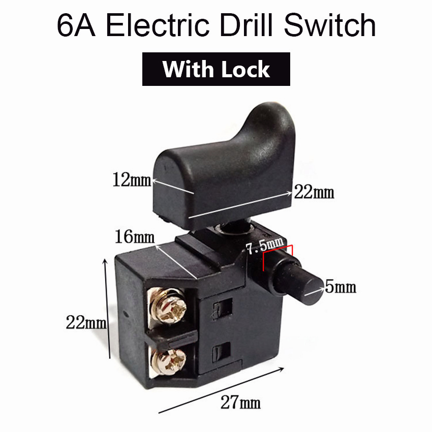Speed Regulating Switch 250V Trigger Button Switch For Electric Drill ...