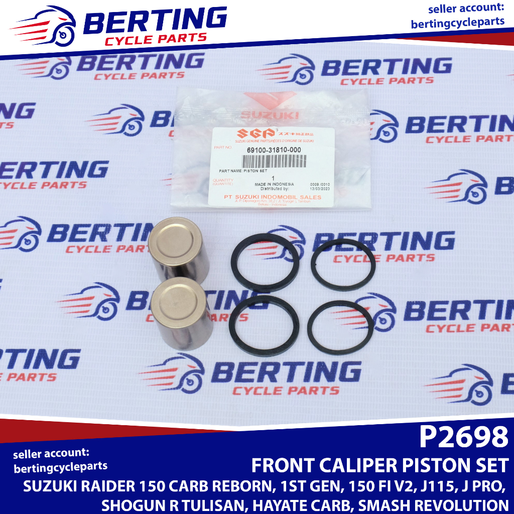 SGP FRONT CALIPER PISTON SET Suzuki Raider 150 Carb Reborn 1st Gen 150 ...