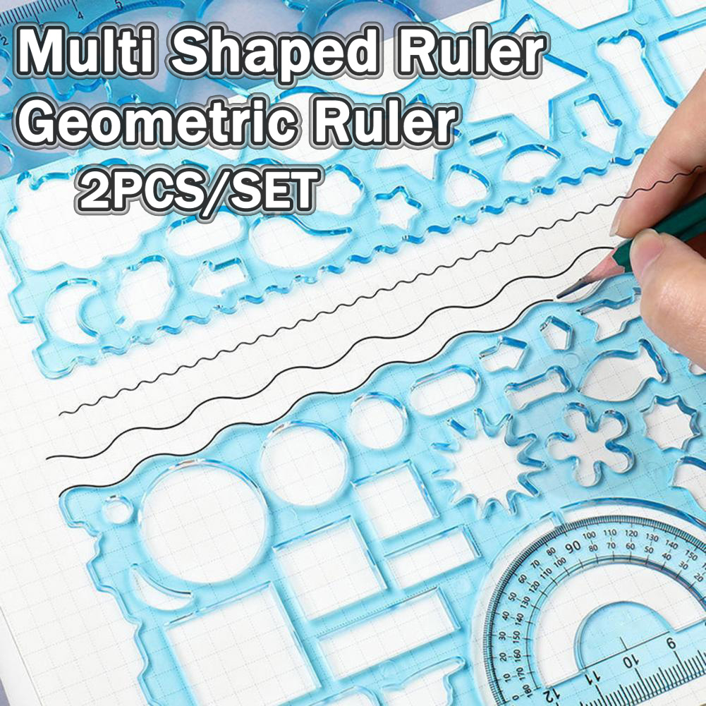 Multi Shaped Ruler Drawing Geometry Smooth Edge Hollowed-out Geometric ...