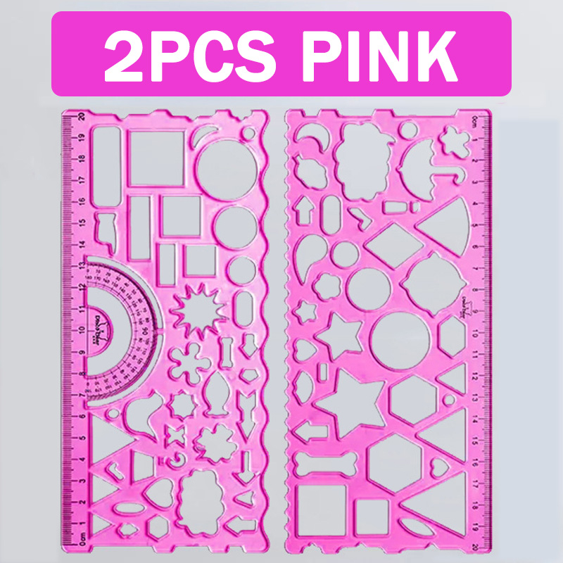 Multi Shaped Ruler Drawing Geometry Smooth Edge Hollowed-out Geometric ...