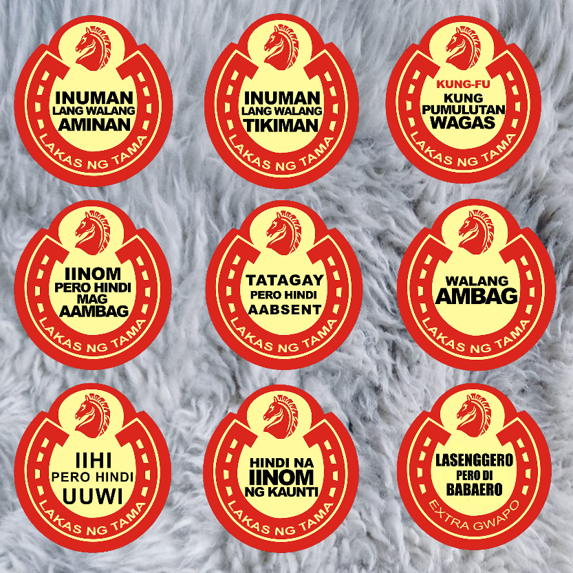 Spoof Design Red Horse Funny Car Motorcycle Helmet Tumbler Sticker SET ...