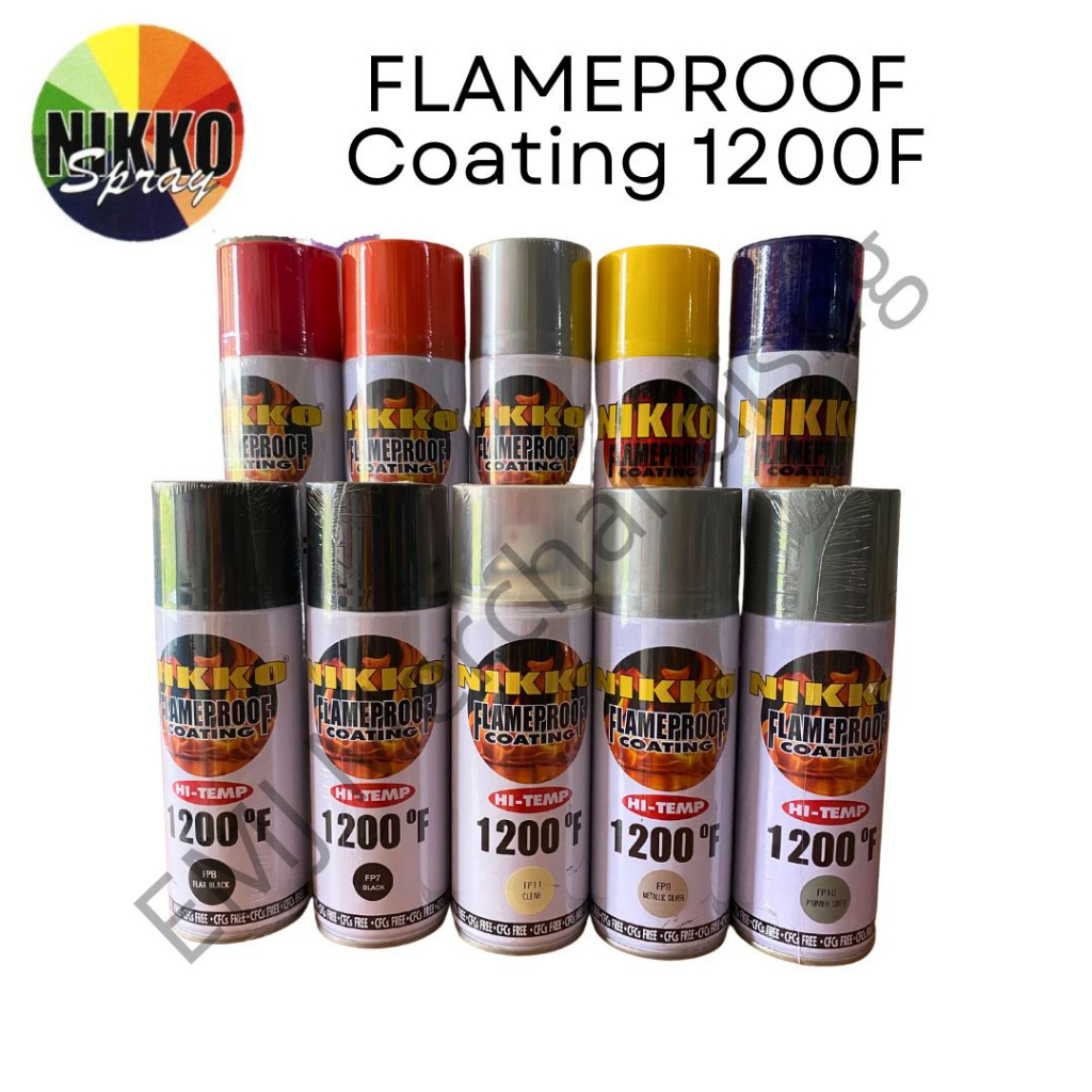 EMJ Nikko Flameproof Coating 1200F Spray Paint Hi-Temp High Heat ...