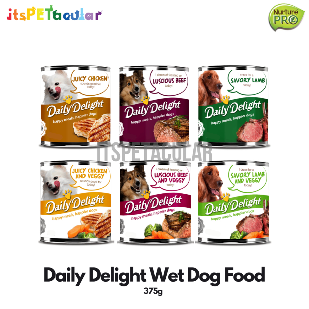 ASSORTED 6 CANS Daily Delight Wet Dog Food Canned 375g | Shopee Philippines