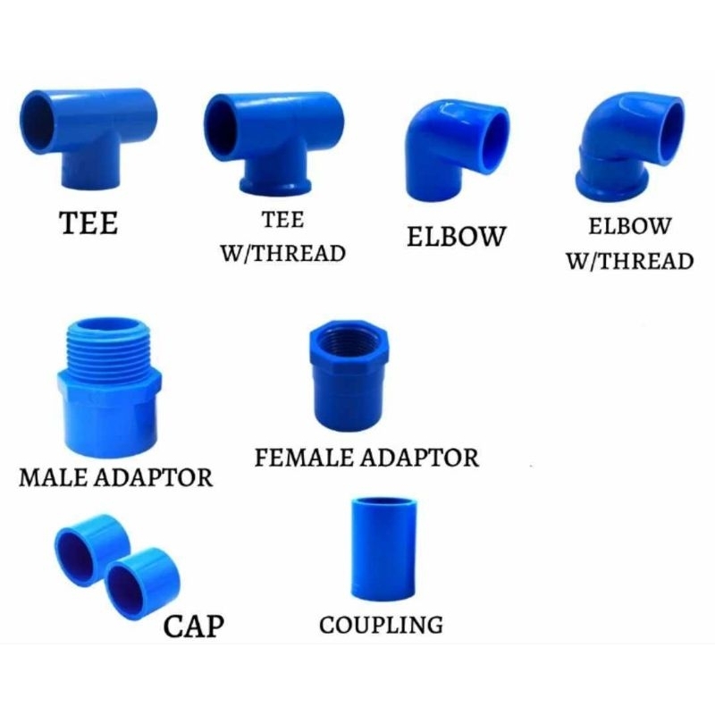 BLUE FITTINGS|High Quality PVC Blue Water Pipe Fittings(1/2" size only ...