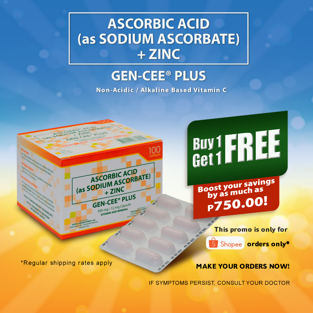 Gen-Cee PLUS ZINC Buy 1 Box get 1 box FREE | Shopee Philippines