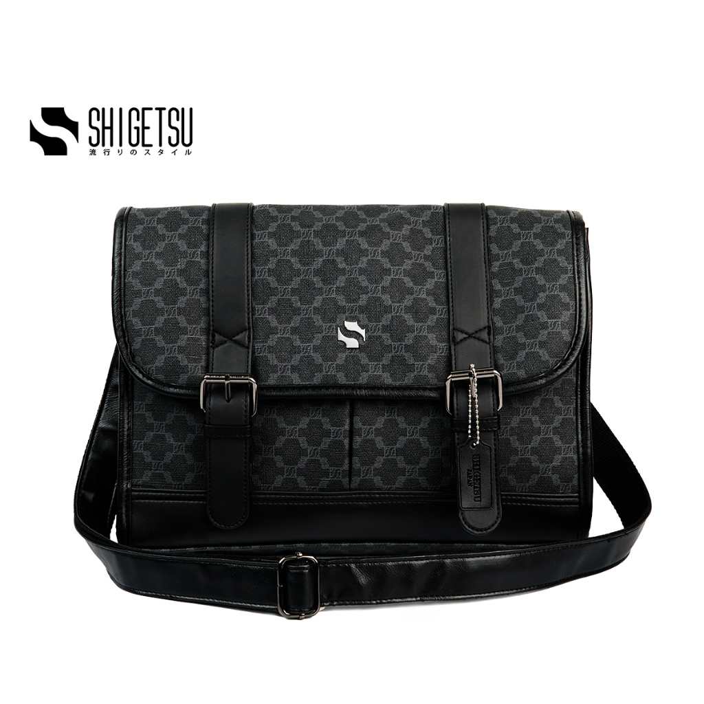 Shigetsu Men Leather Sling Bag Collection Bag for School | Shopee ...
