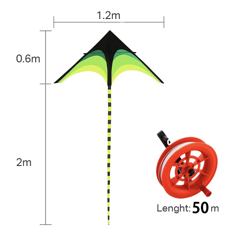 Long Tail Rainbow Kite With Kite String 50m Outdoor Kites Flying Toys ...