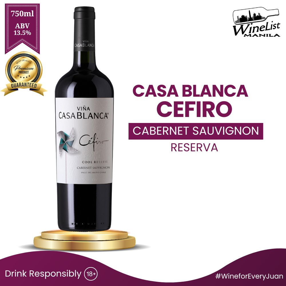 Cefiro Cabernet Sauvignon Reserva, Casablanca Maipo Valley Chile, Red ...