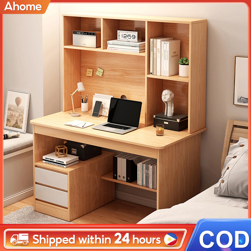 100/120cm Study Table with Drawer and Shelves 100/120cm Study Desk Table Study Table with Book ...