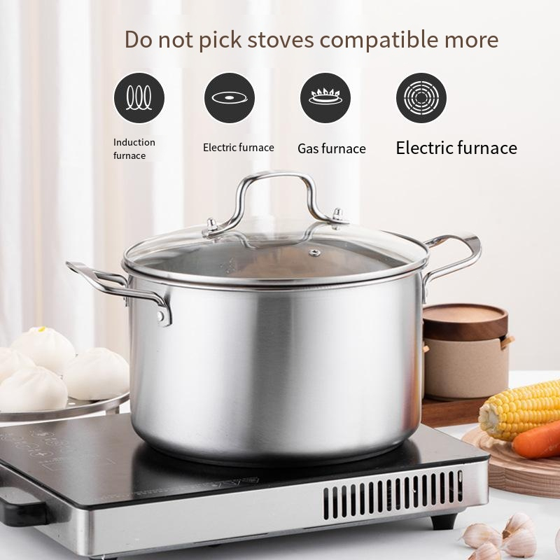 Thickened 304 Stainless Steel High Quality Soup Pot 26CM Large-capacity ...