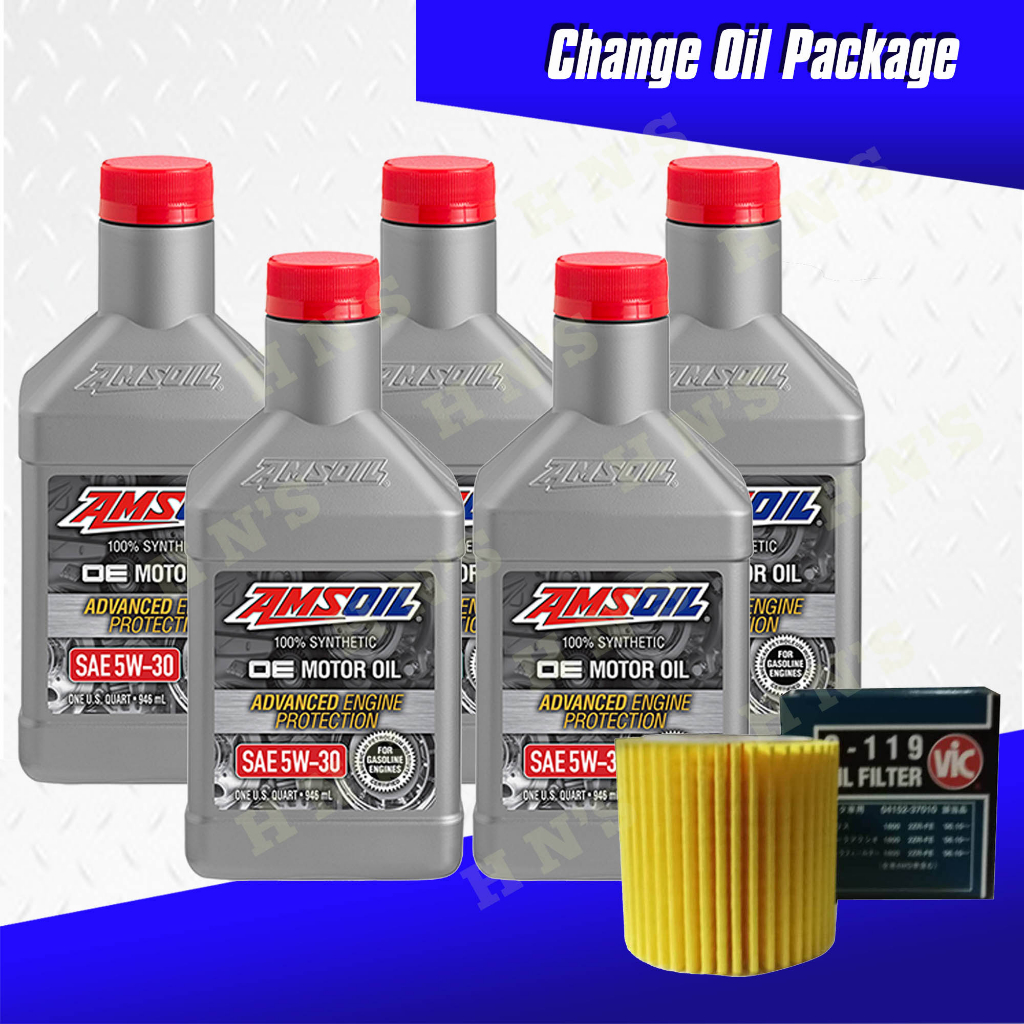 AMSOIL OE 5W-30 Full Synthetic Oil Change Package for Toyota Corolla ...