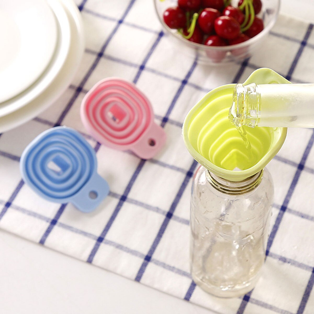 M&A Multi-Purpose Mini Portable Silicone Folding Funnel Collapsible ...