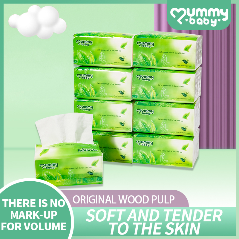 Organic green tea Facial Tissue Paper 4 ply 480 sheets x 8 Packs Tissue ...