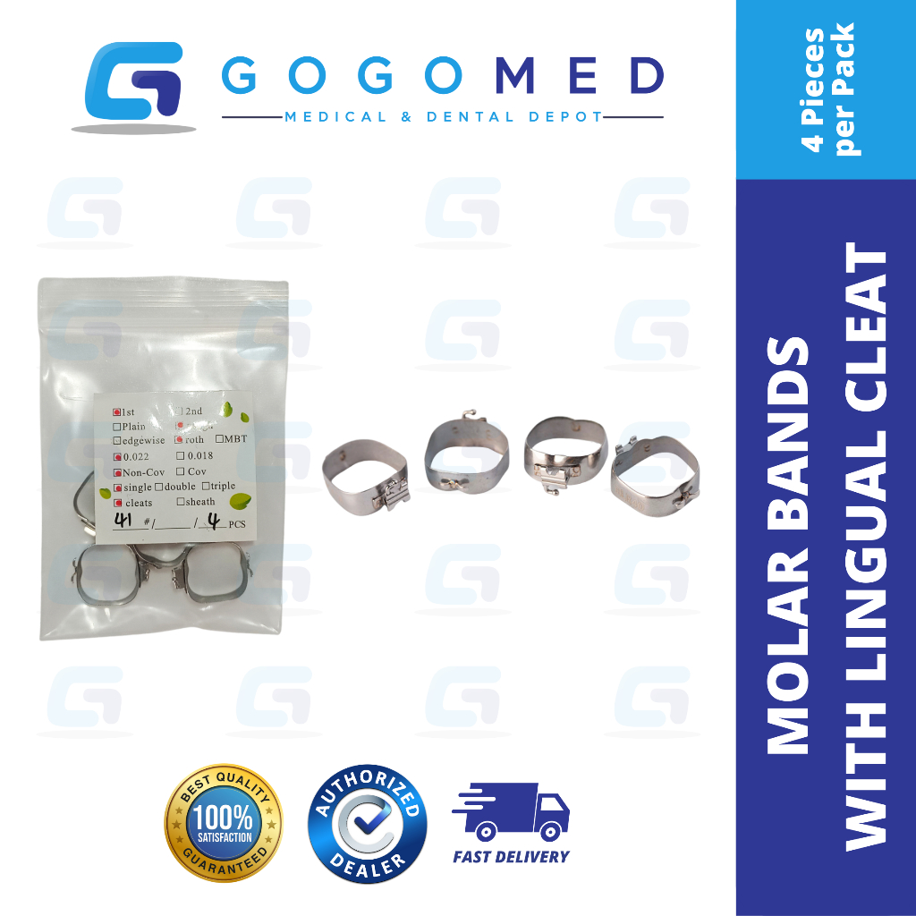 4 pcs Molar Band Roth with Lingual Cleat 1ST MOLAR (Non Convertible ...
