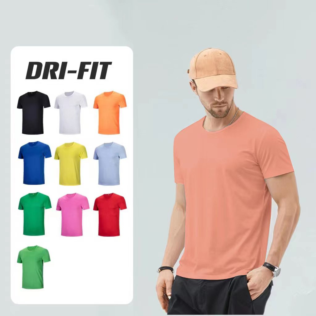SIMPLE drifit t-shirt Unisex PEACH color round neck T-shirt | Shopee ...