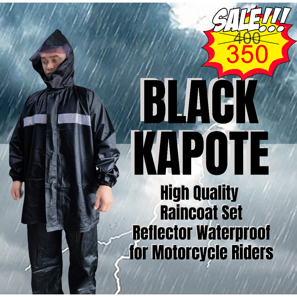 Black kapote full waterproof rain gear | Shopee Philippines