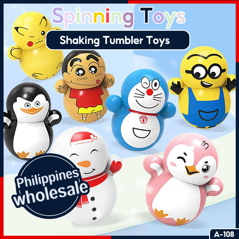 Shaking Tumbler Toys Cartoon Snowman Penguin Tumbler Desktop Ornament ...