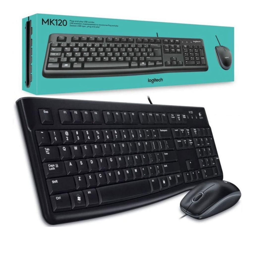 Logitech Combo Set Keyboard and Mouse MK100/MK120M/K200 | Shopee ...