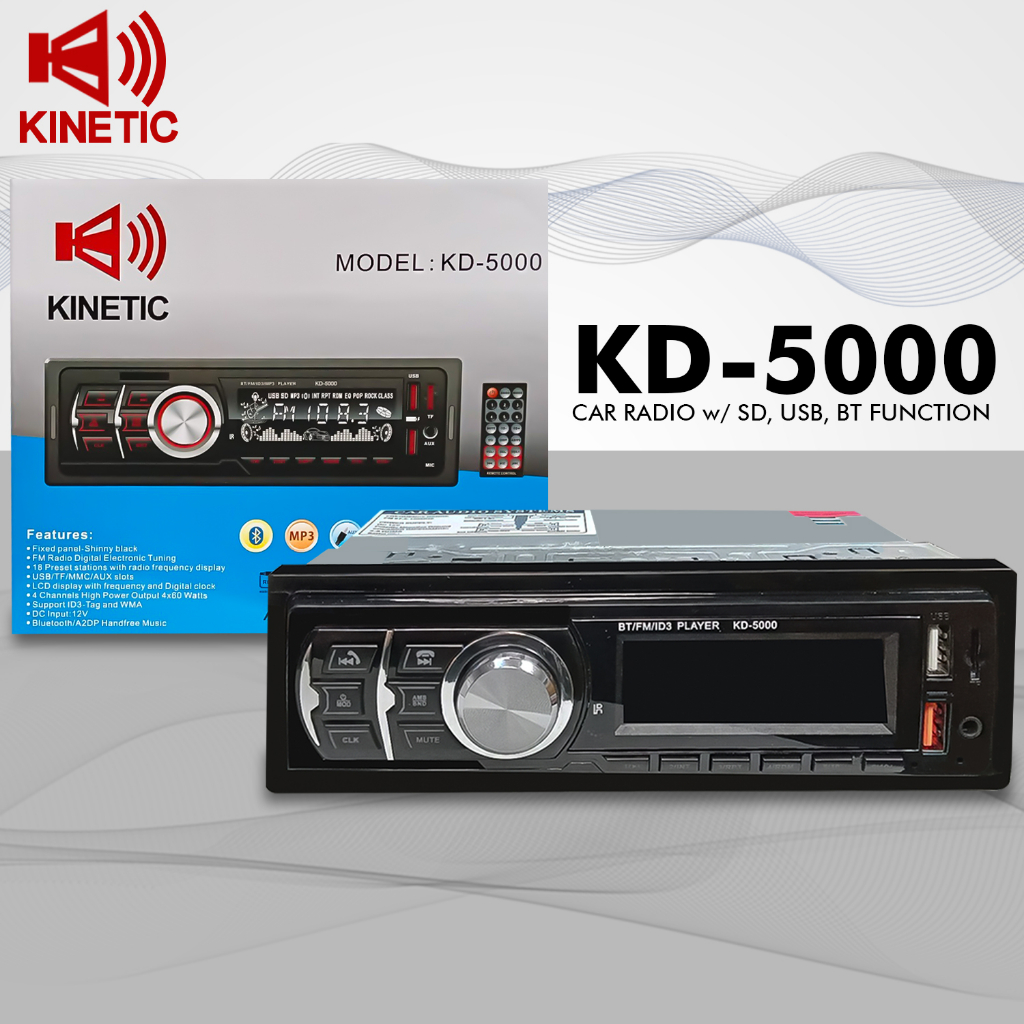 Kinetic Car Radio w/ SD, USB, BT Function KD 5000 | Shopee Philippines
