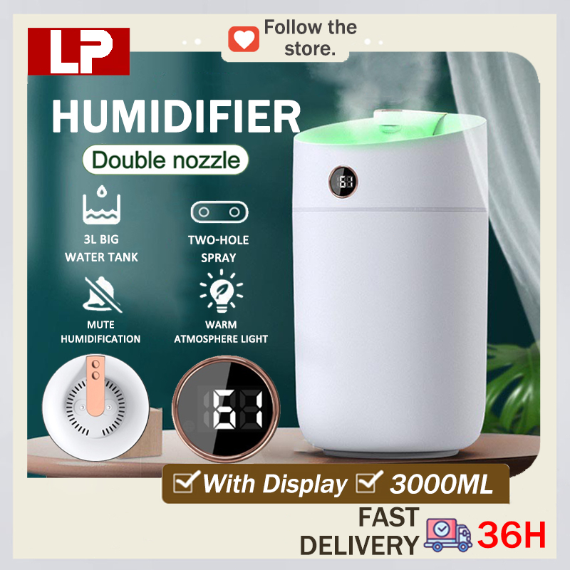 3L Air Humidifier Dffuser Ultrasonic Humidifier Essential Oil Humidity ...
