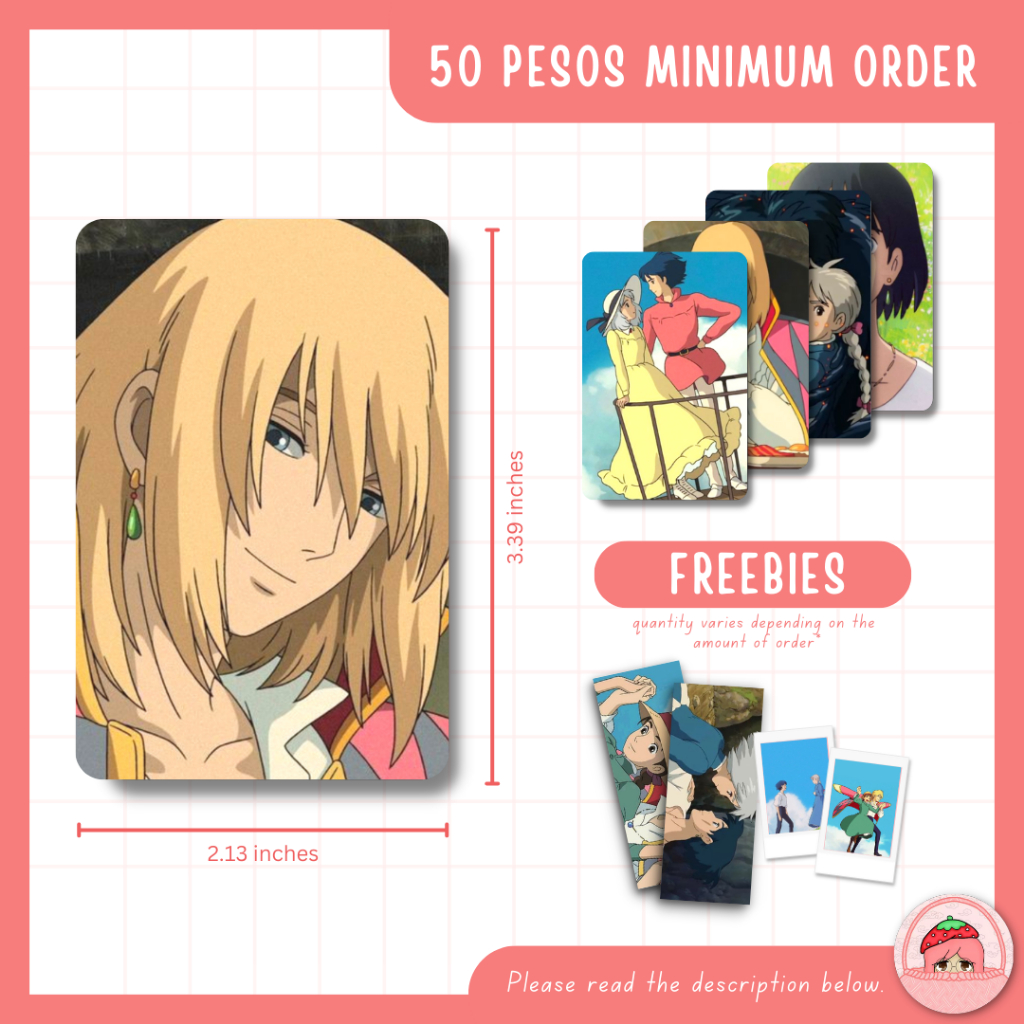 [3 PCS SET] HOWL'S MOVING CASTLE ANIME PC PHOTO CARD UNOFFICIAL FANMADE ...