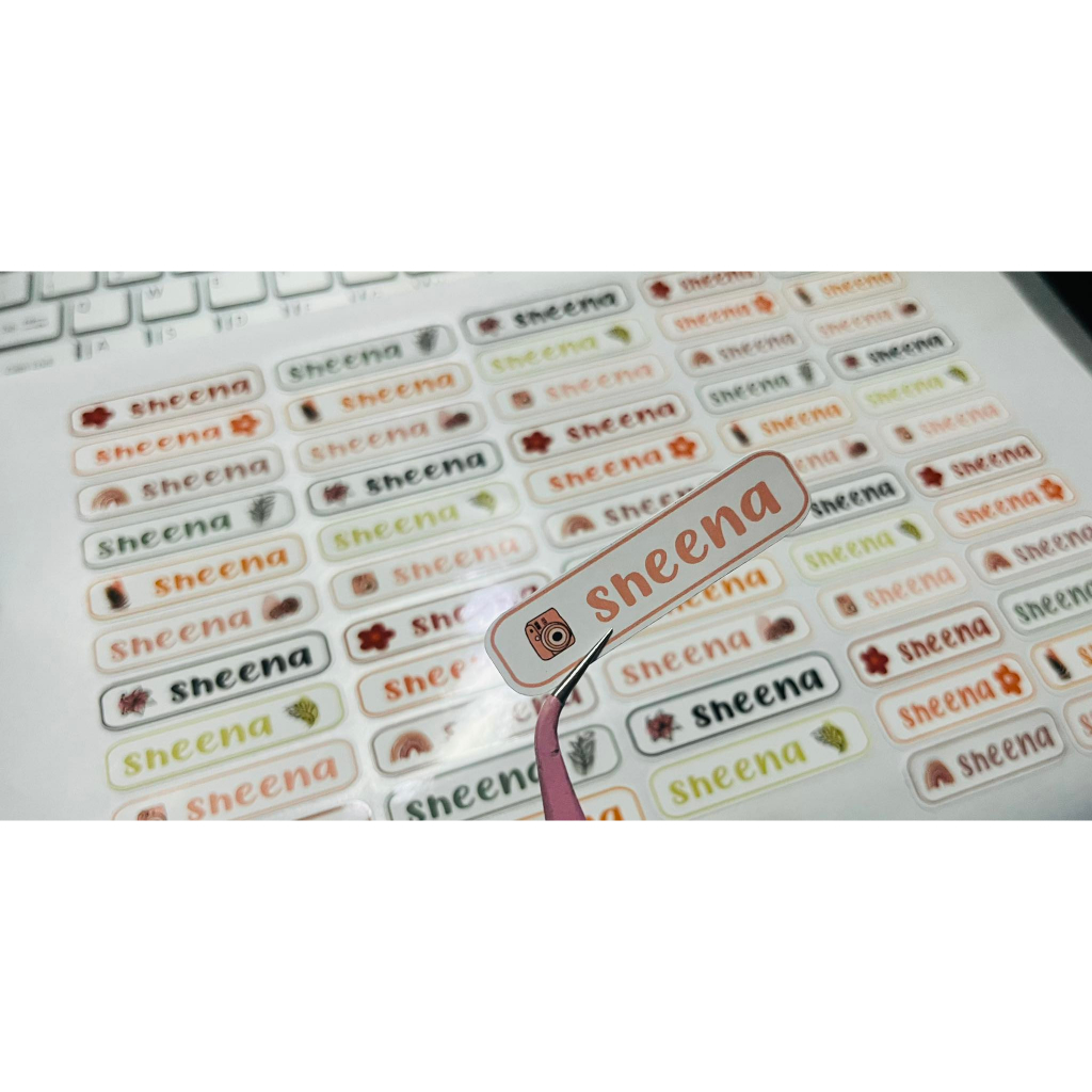PERSONALIZED CUSTOMIZED PEN NAME STICKER LABEL FREE LAYOUT | Shopee ...