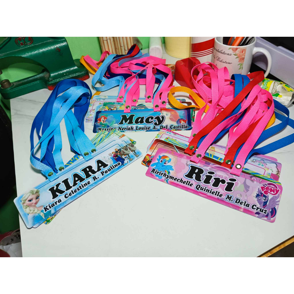 AVL's Customized PVC Name tags w/ Lace (Back to back print) | Shopee ...