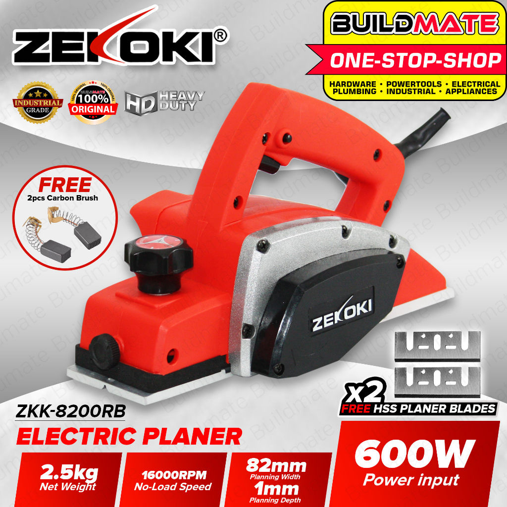 BUILDMATE Zekoki Electric Wood Planer 600W 82mm Electric Planer for Wood working Tools ZKK ...
