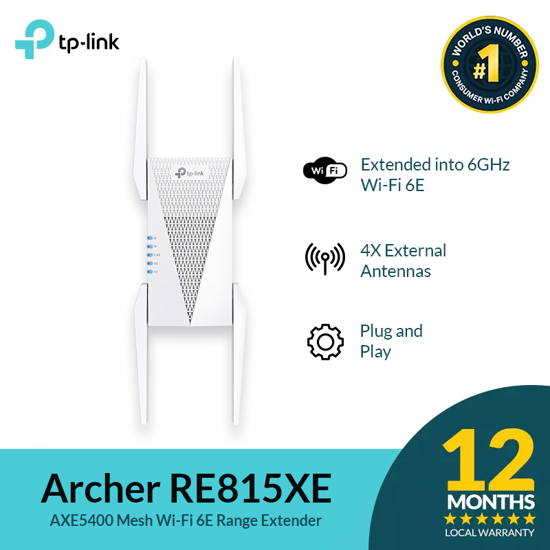 TP-Link RE815X AX5400 Mesh Tri-Band Wi-Fi 6 Range Extender | WiFi ...