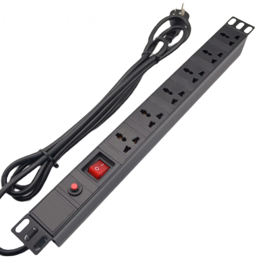 6 Slots Universal Rack Mount PDU Power Distribution Unit Power for Data Cabinet Rack Power Slot ...
