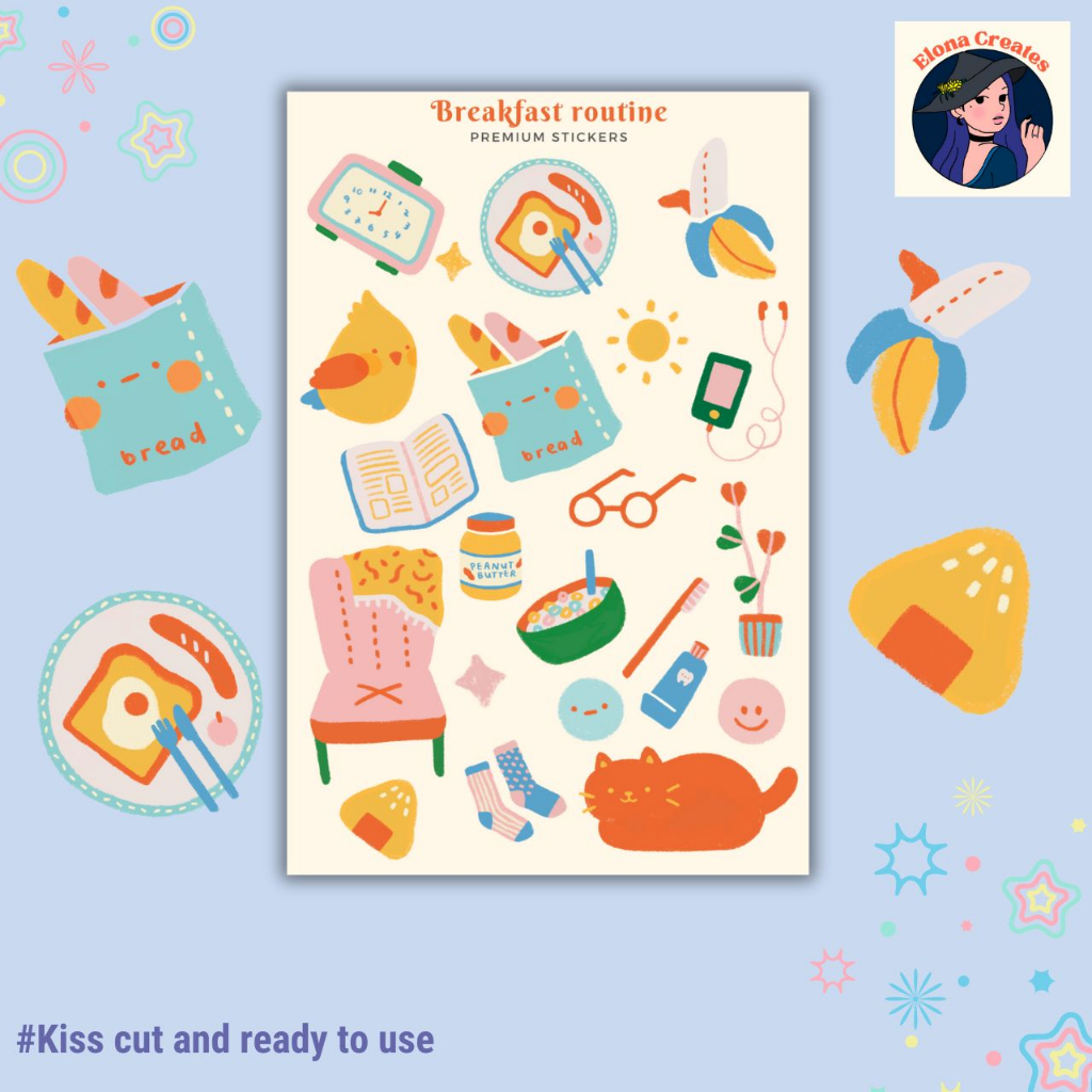 Breakfast Routine Sticker Sheet For Planners And Journals EC-1259 ...