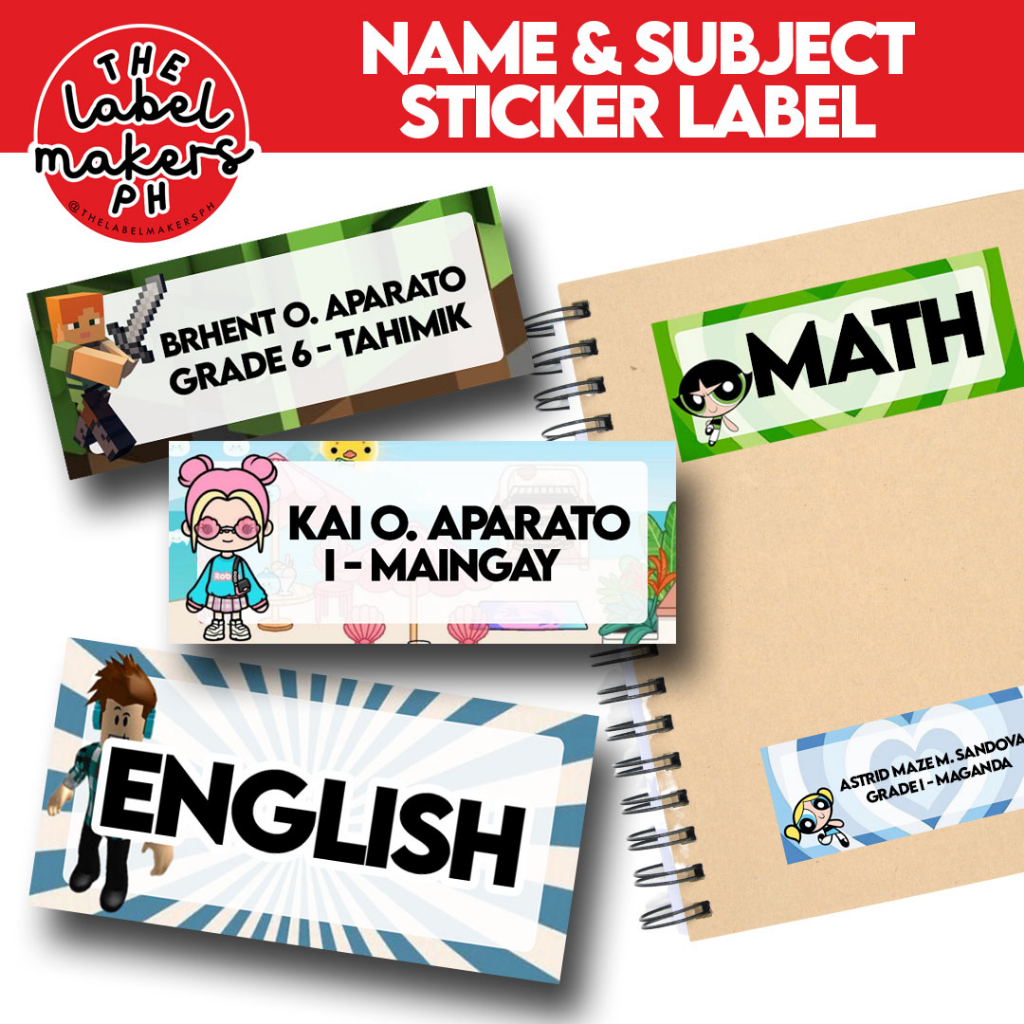 Personalized Notebook Labels stickers Back to School Books School ...