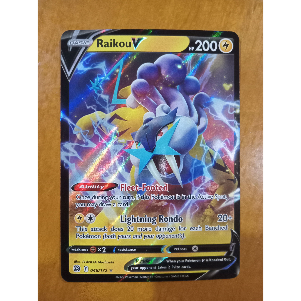 Raikou V 048/172 Ultra Rare Pokemon TCG Standard English Brilliant ...