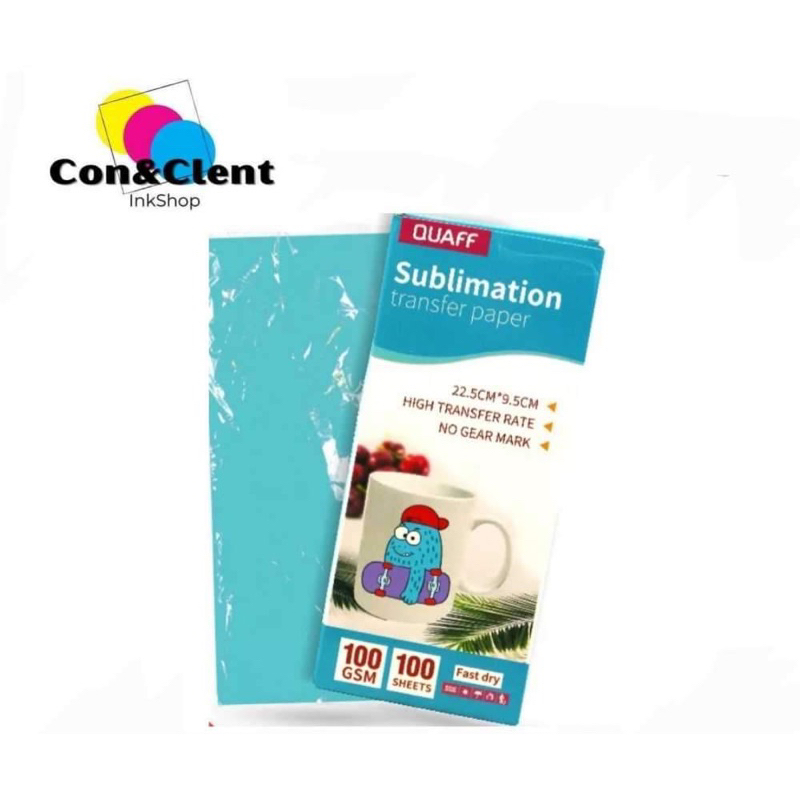 Quaff sublimation transfer paper 100pcs/pack (22.5cmx9.5cm) | Shopee ...
