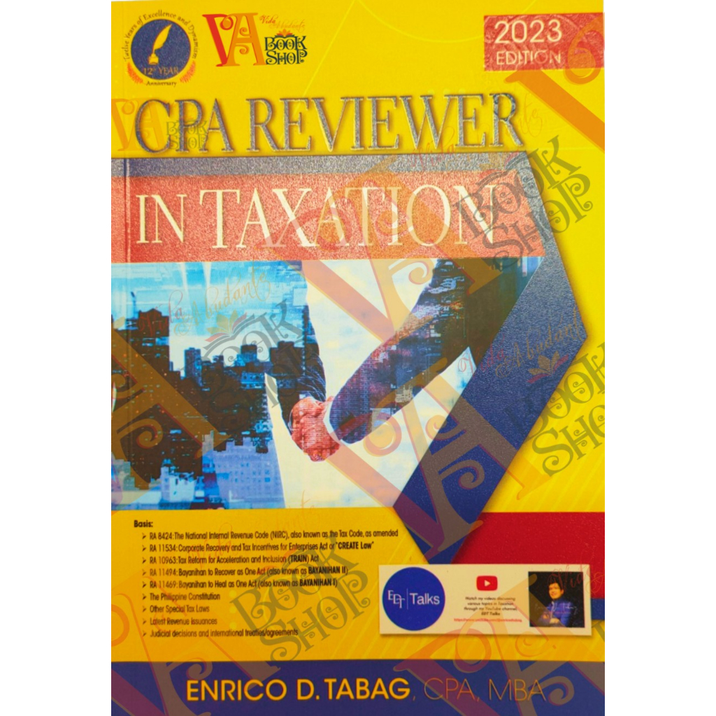 CPA Reviewer in Taxation 2023 Edition by Enrico D. Tabag | Shopee ...