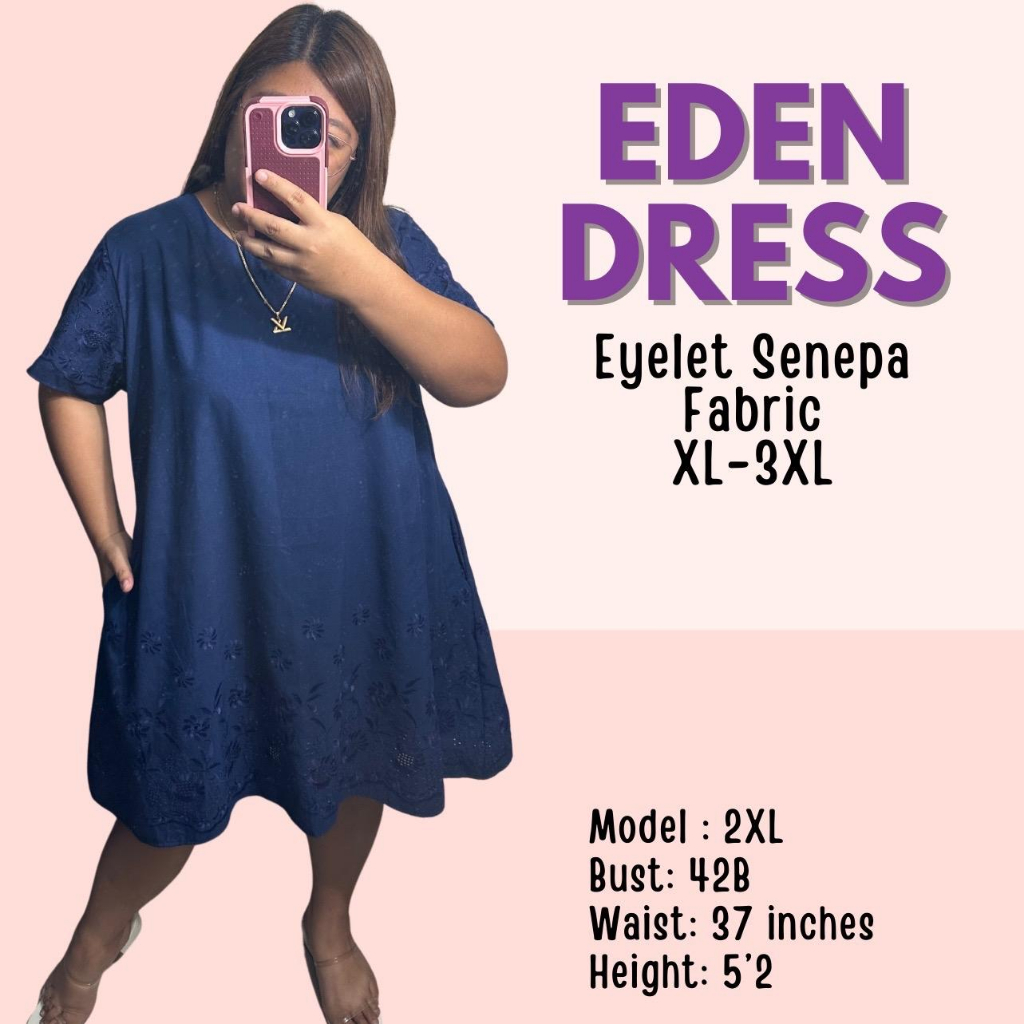 Eden Dress ( Eyelet Senepa ) Plus Size XL-3XL | Shopee Philippines