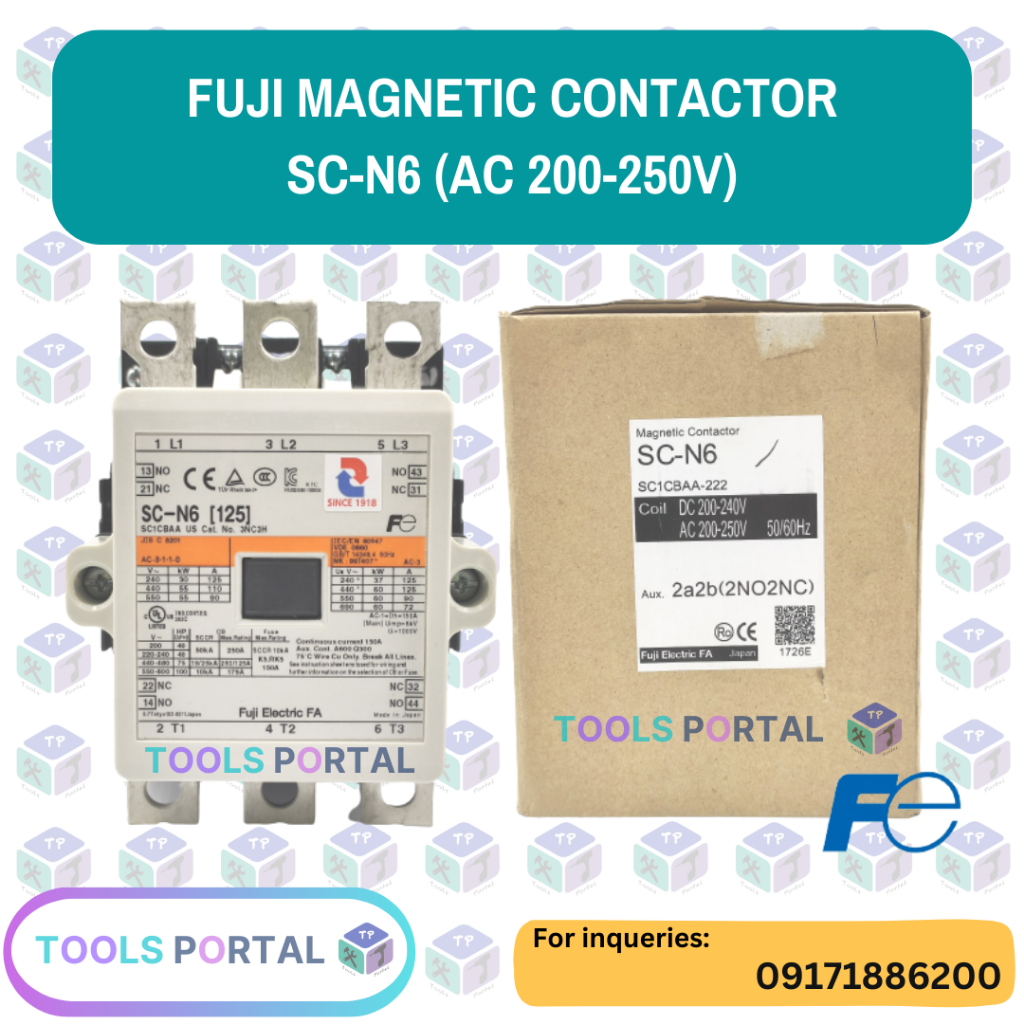 Fuji Magnetic Contactor SC-N6 (125A) AC 200V-250V | Shopee Philippines
