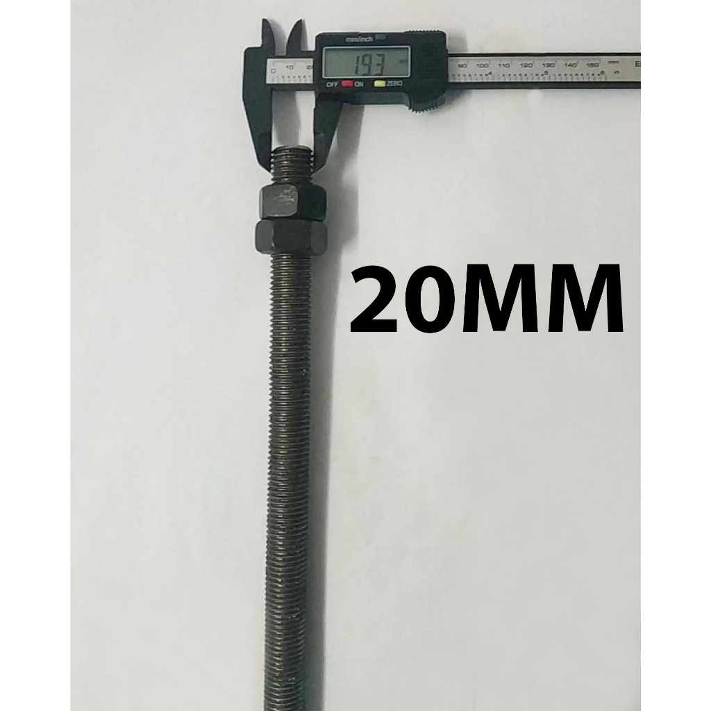 BI THREADED ROD 20MM X 1/2 METER LONG WITH 2 PIECE NUT BLACK IRON ...