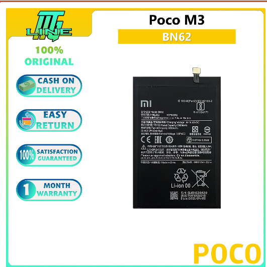 Original Poco M3 Battery BN62 6000mAh Capacity | Shopee Philippines