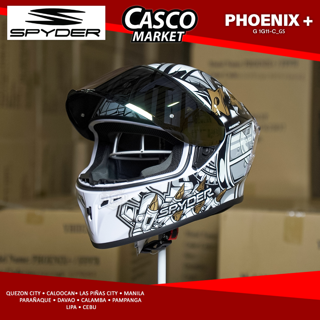 SPYDER PHOENIX+ G KAISEN FULL FACE SINGLE VISOR MOTORCYCLE HELMET ...