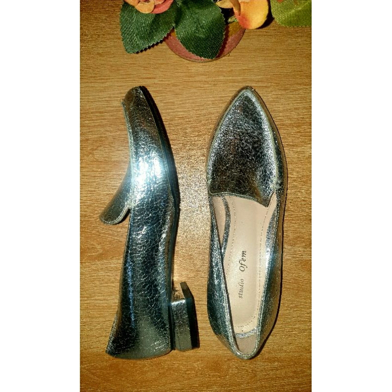 studio of'em silver shoes ( good as new | 24 cm outsole ) | Shopee ...
