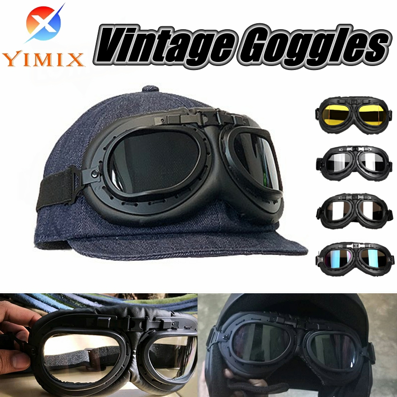 Motorcycle Retro Time Goggles Off-Road Scooter Bicycle Windproof ...