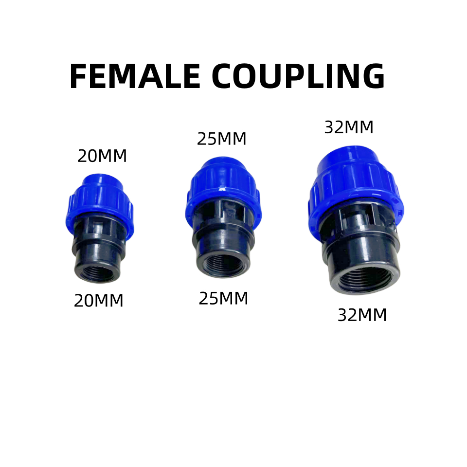 PE Compression Fittings 1/2" 3/4" 1" hdpe pvc pipe elbow tee coupling valve female male | Shopee ...