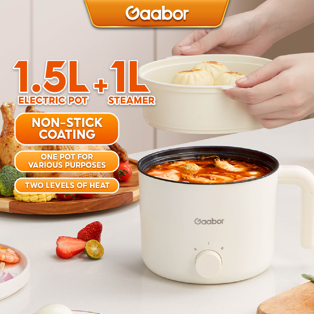 Gaabor by Winland 1.5 Liter Multi-purpose Cooker Non-Stick Electric Pot ...