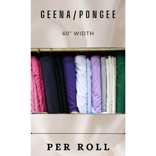 GEENA/PONGEE PER ROLL | 36 COLORS AVAILABLE | VERA TEXTILE | Shopee ...