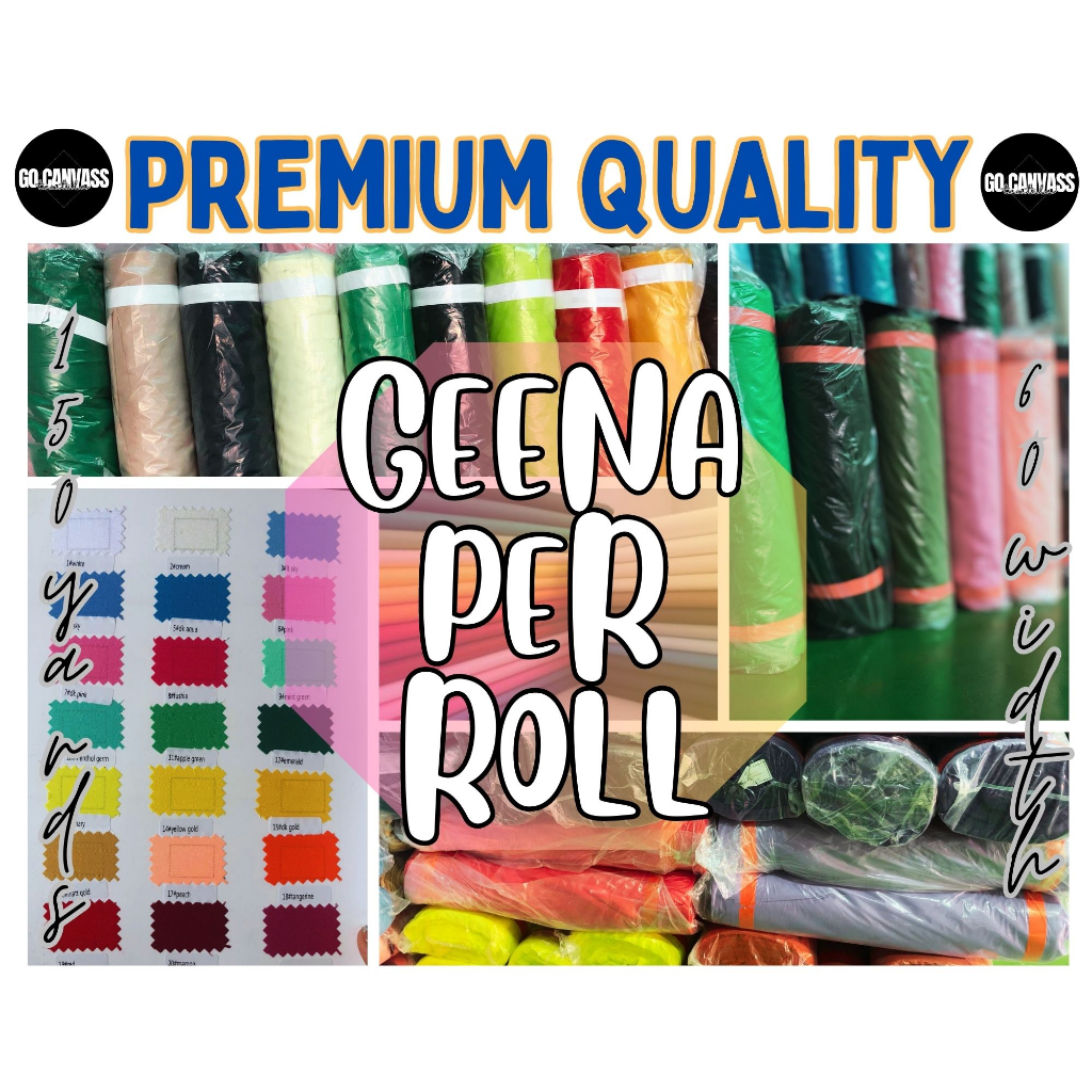 36 Colors GINA GEENA PONGEE FABRIC TELA CLOTH PER ROLL l Go Canvass ...