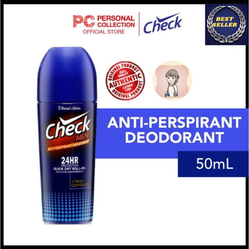 CHECK ANTIPERSPIRANT DEODORANT FOR MEN 50ml | Shopee Philippines